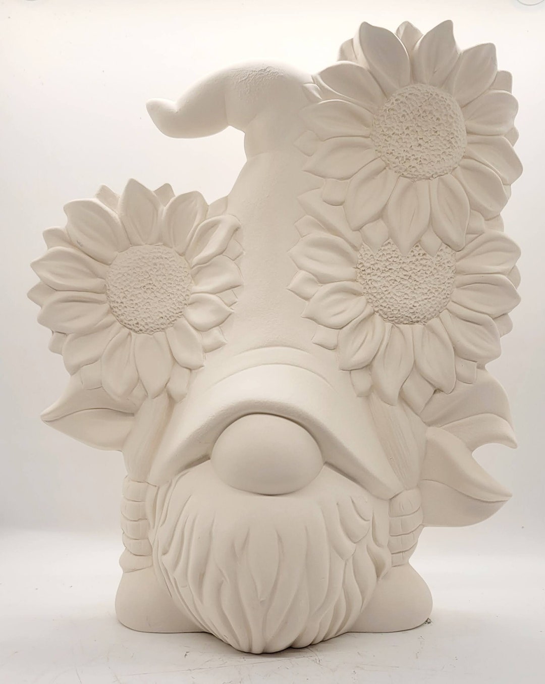 NEW LARGE Clay Magic 4271 12in Tall Gnome With Sunflowers Ready to Ship ...