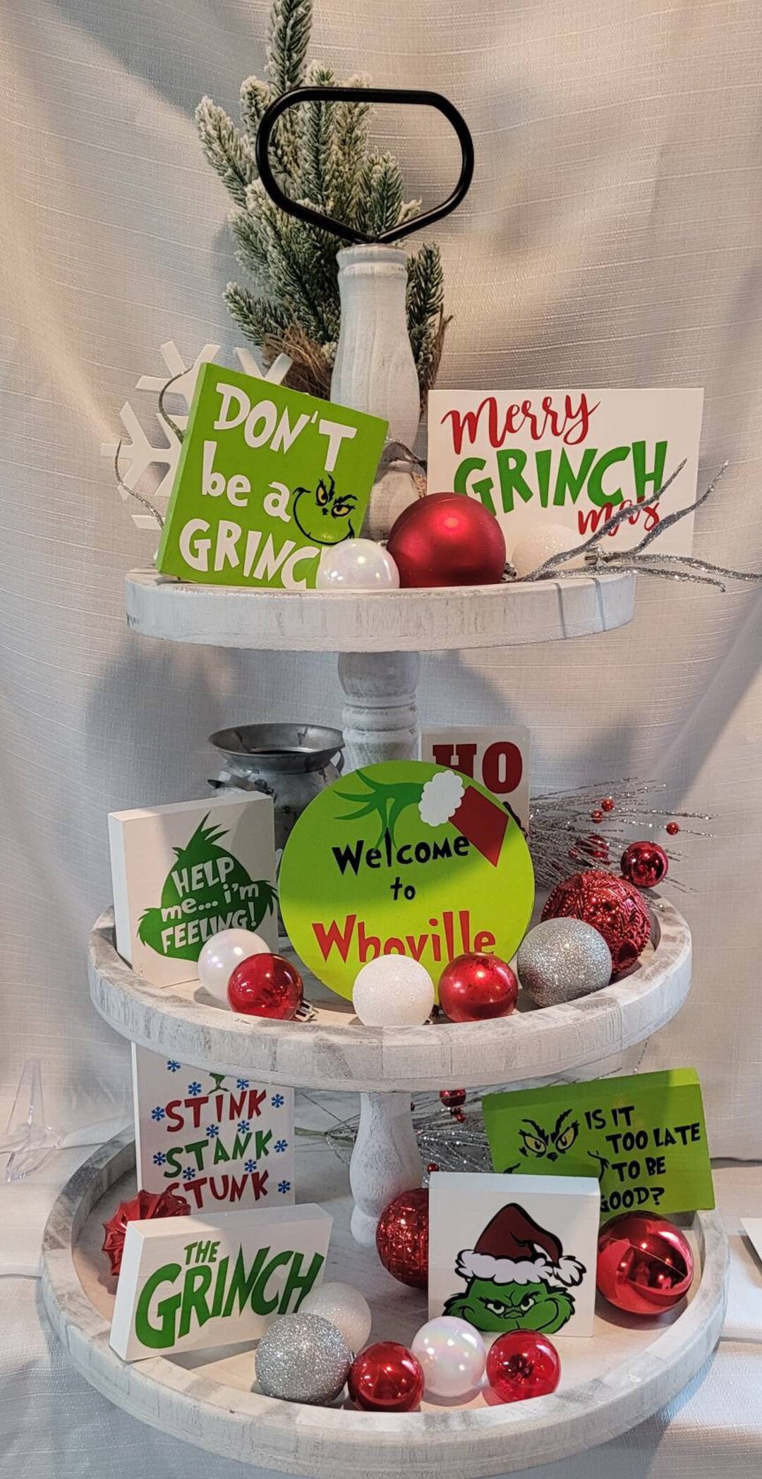 Grinch Christmas Tiered Tray Decor/ Christmas Tiered Tray Decor/ the ...
