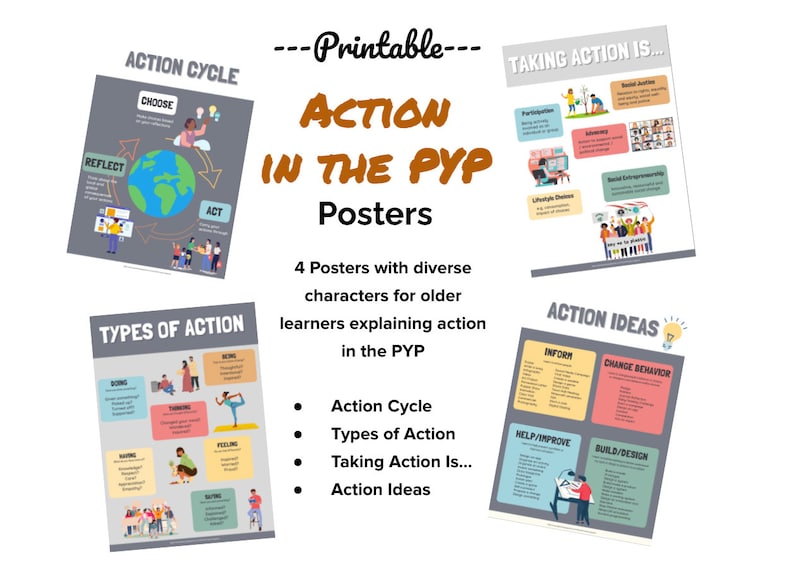PYP Action Posters - Etsy