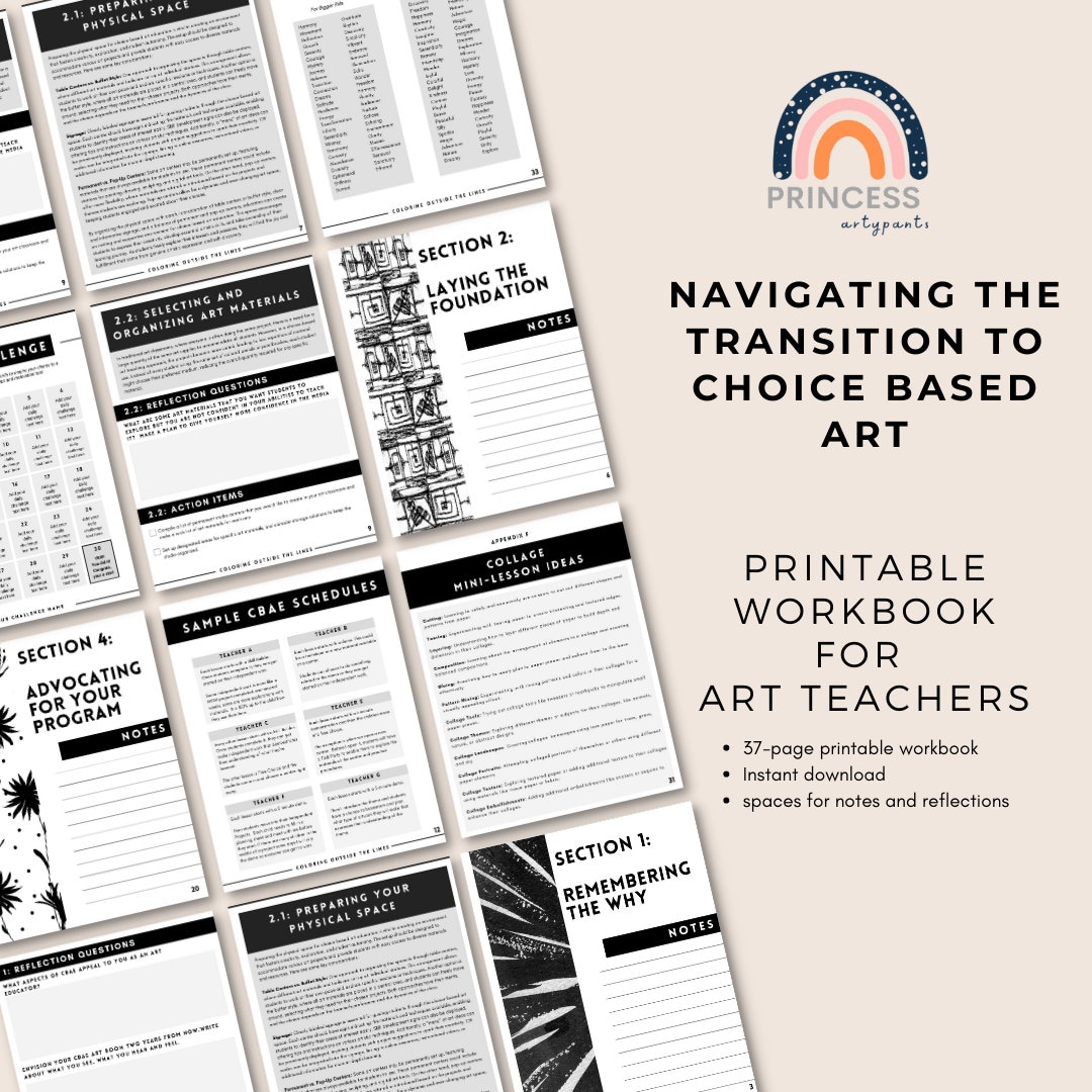 Navigating the Transition to Choice Based Art Printable Workbook - Etsy