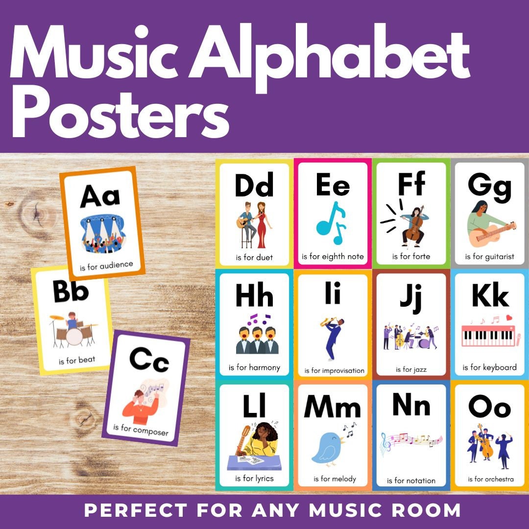 Music Class Posters ABC Posters for Elementary Music Class Music ...