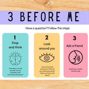 3 Before Me Poster Classroom Posters Classroom Resources - Etsy