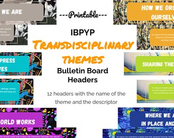 In Pyp Transdisciplinary Theme - Etsy