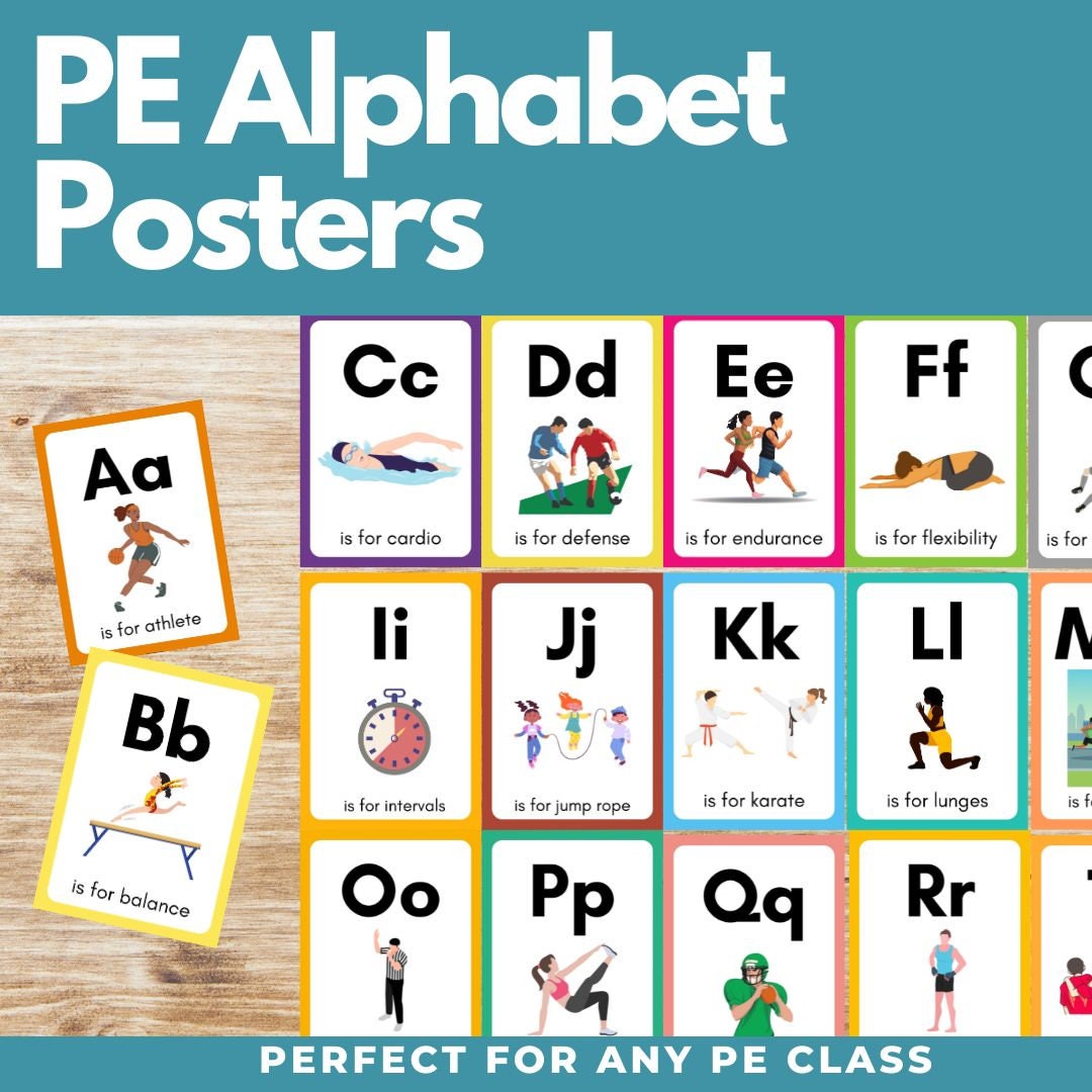 Abc's in PE Posters PE Decor Physical Education Resources - Etsy