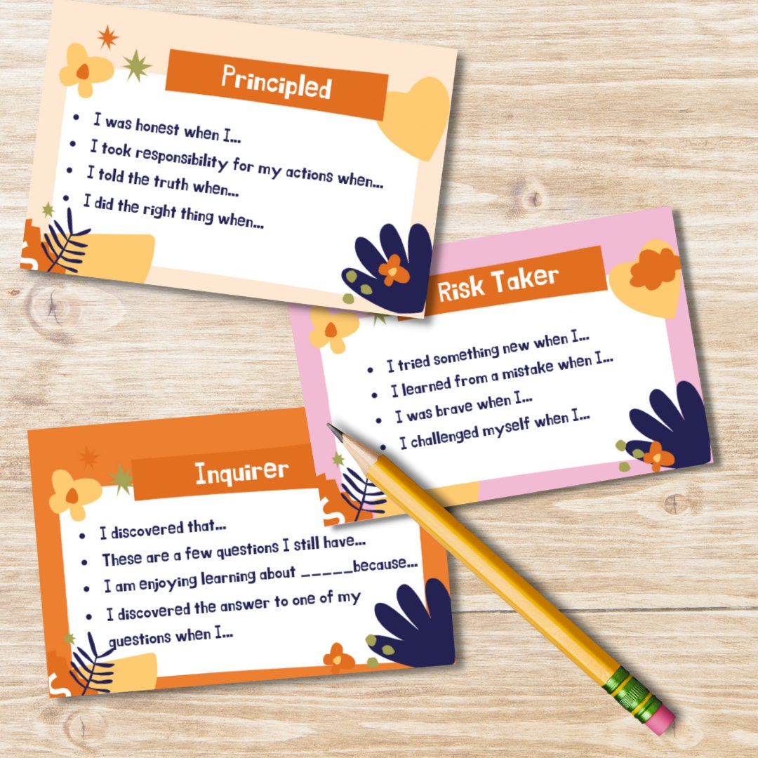 IB Learner Profile Reflection Cards - Etsy