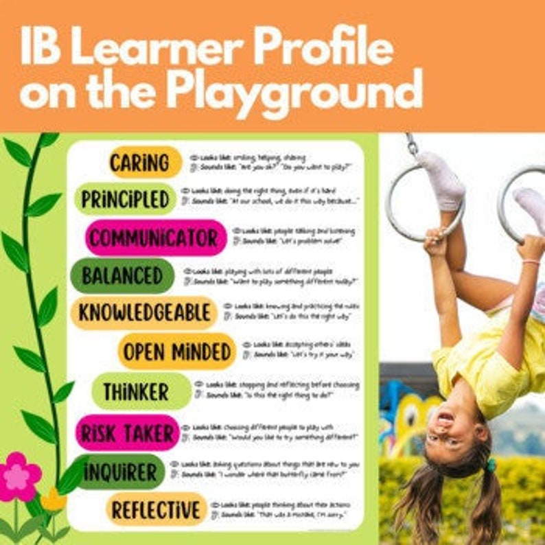 IB PYP Learner Profile on the Playground - Etsy