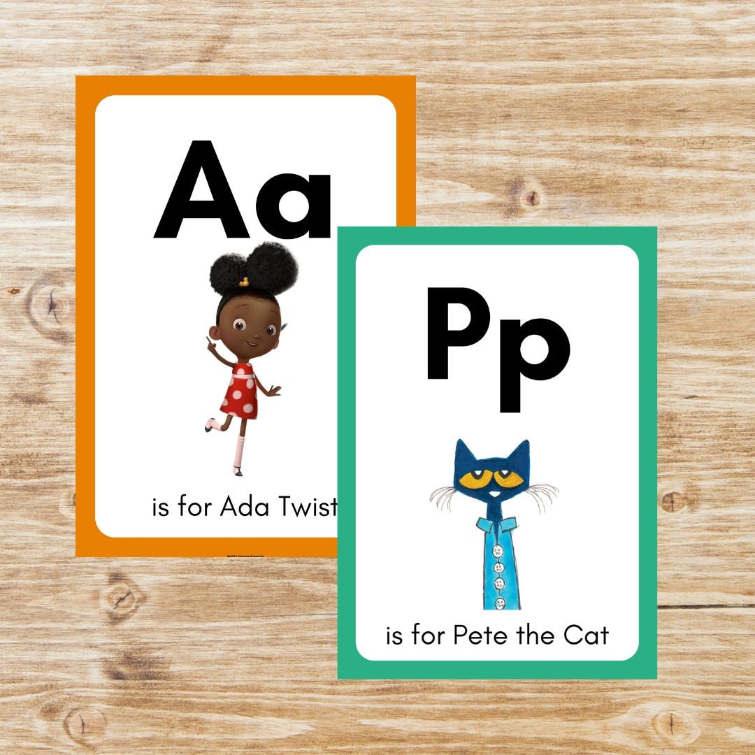 Abc's in Library Picture Book Posters Elementary Library Decor - Etsy