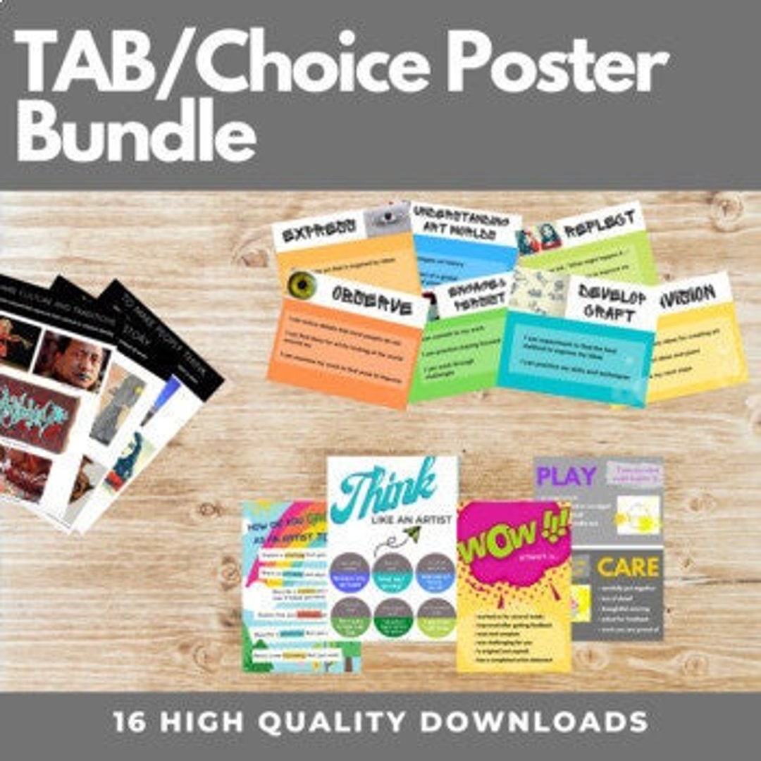 TAB and Choice Based Art Room Poster Bundle - Etsy