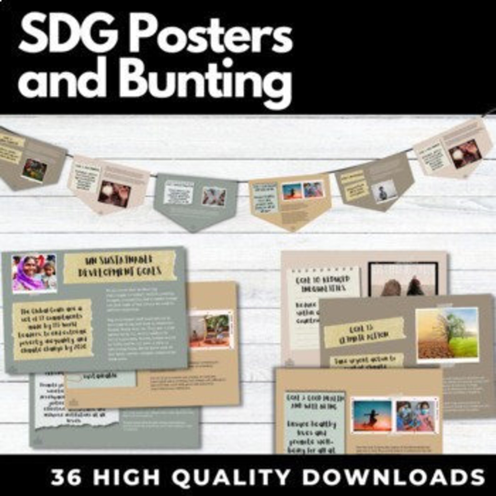 UN Sustainable Development Goals / Global Goals Posters and Bunting - Etsy