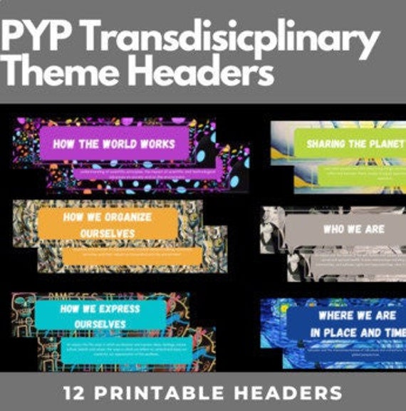 PYP Transdisciplinary Themes Bulletin Board Headers - Etsy