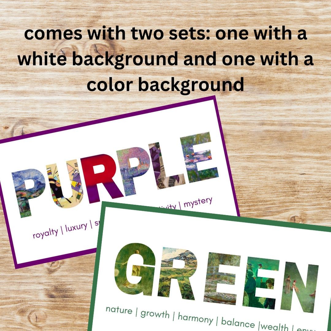Color Posters for Elementary Art Class Elementary Art Decor Art ...