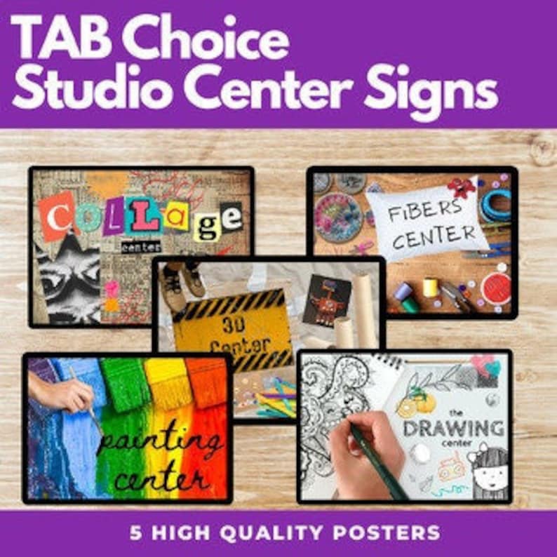 Studio Center Signs for a TAB Choice Based Art Room - Etsy