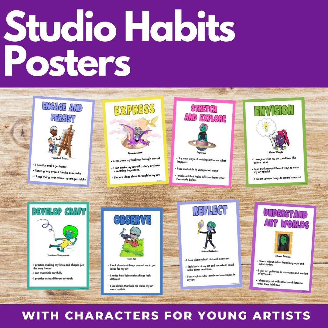 Studio Habits of Mind Posters Elementary Art Posters Art Room Resources ...