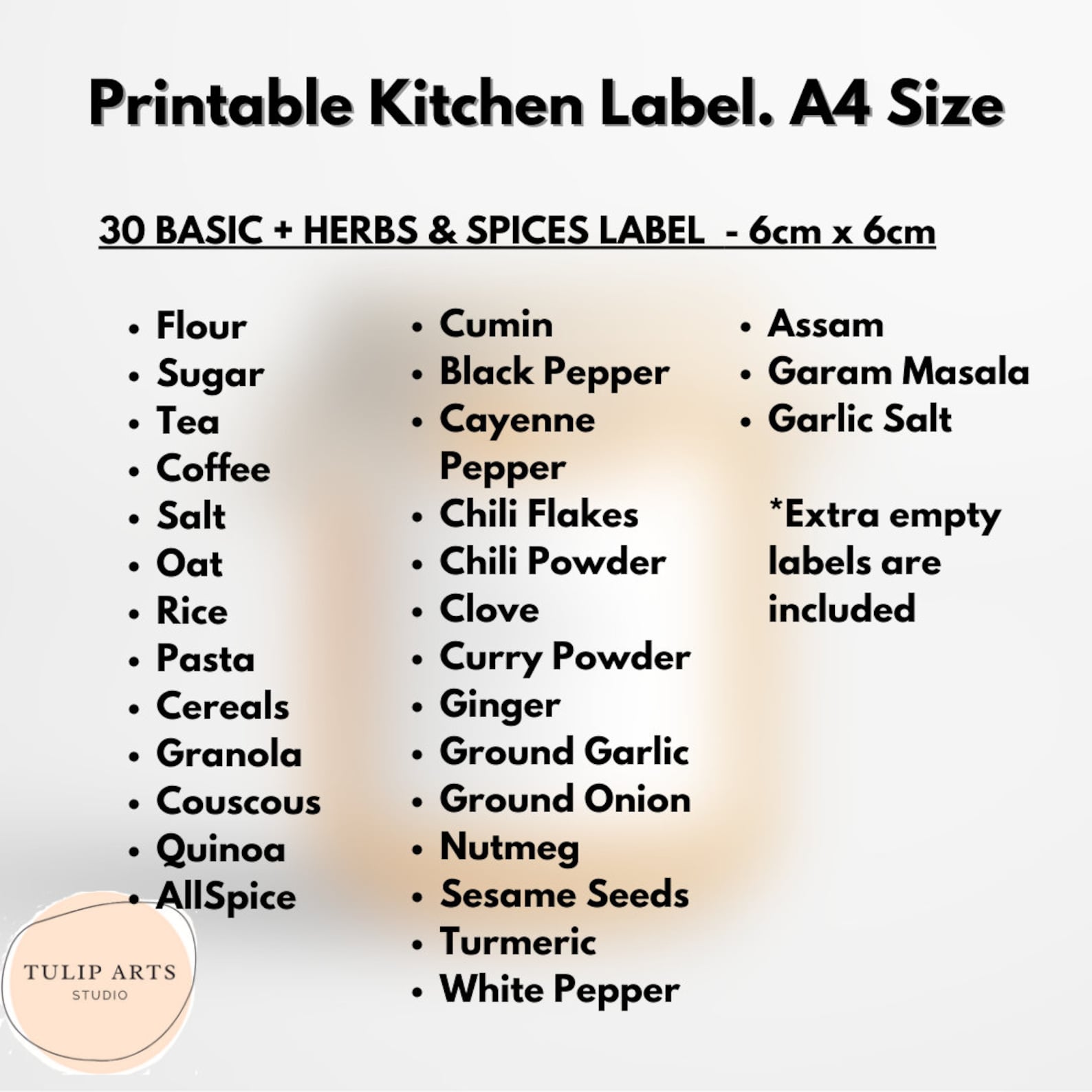 Printable and Editable Kitchen Label Kitchen Label Sticker | Etsy