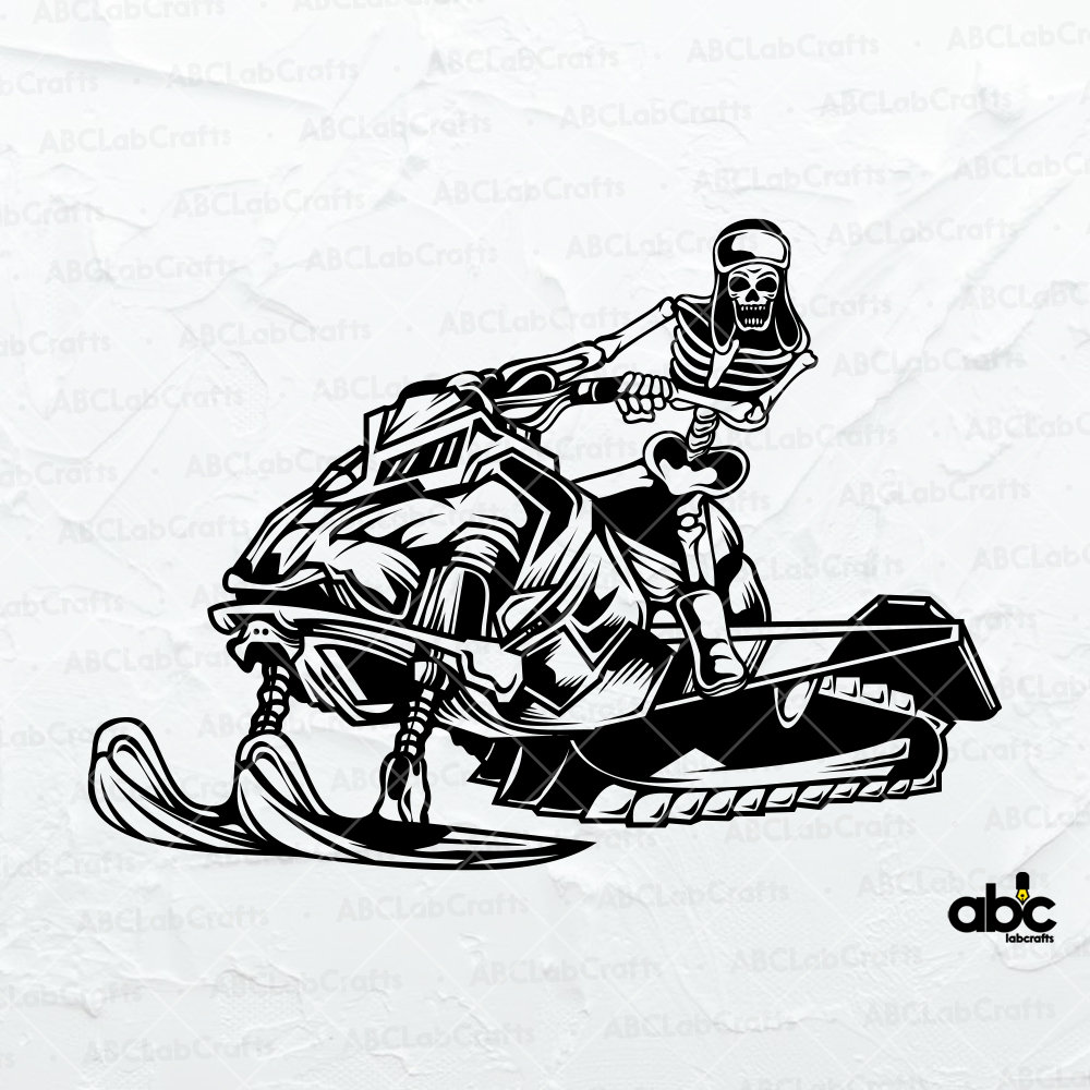 Snowmobile Clipart Black And White Heart