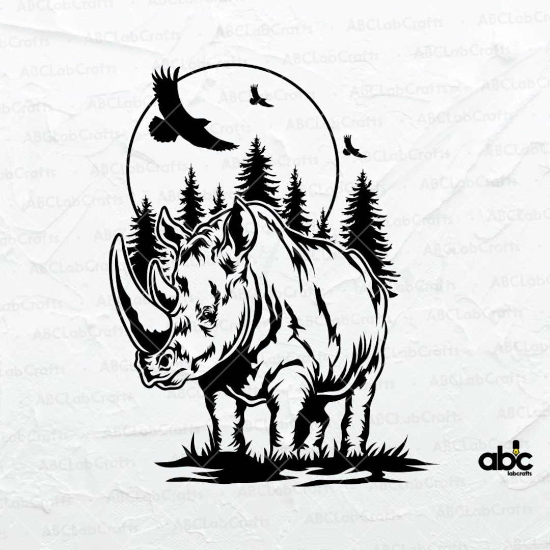 Rhino Svg File | Animal Svg | Rhino Clipart | Rhino Cutfile ...