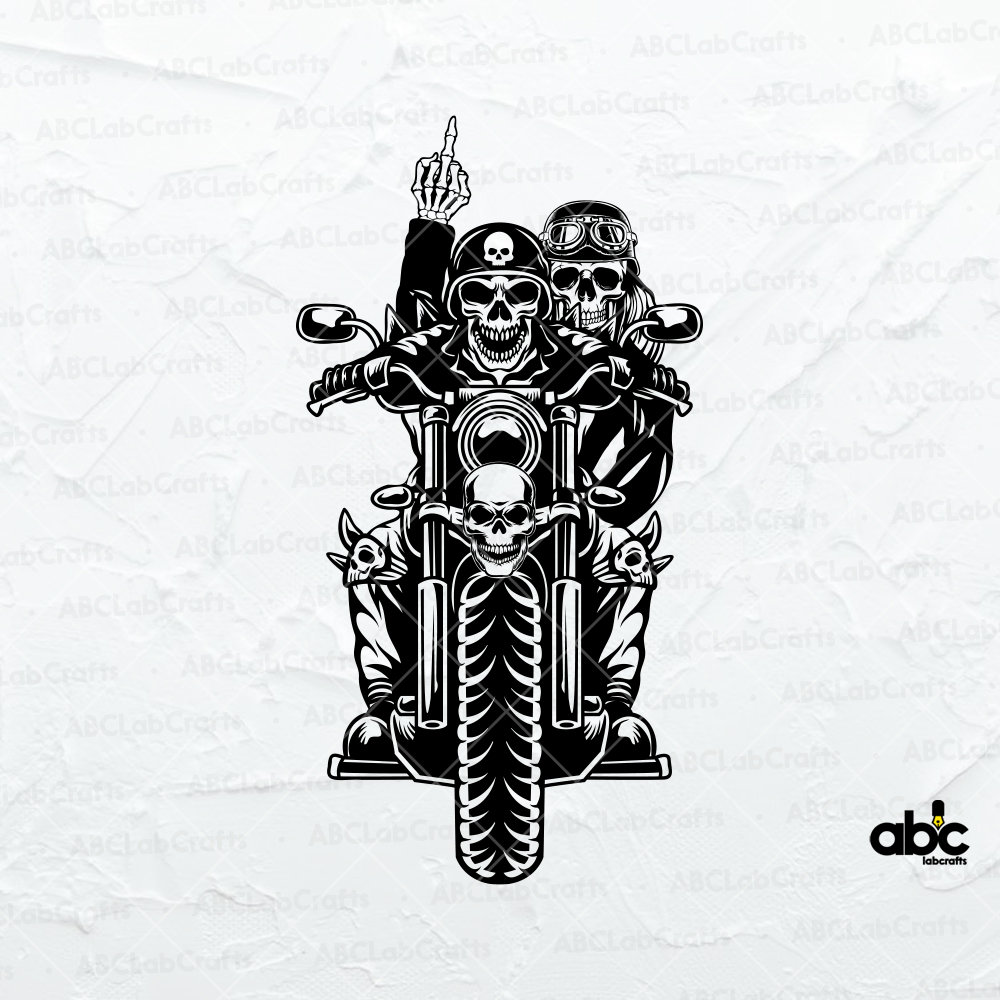 Biker Skull Lovers Middle Finger Svg File Big Bike Rally Svg - Etsy