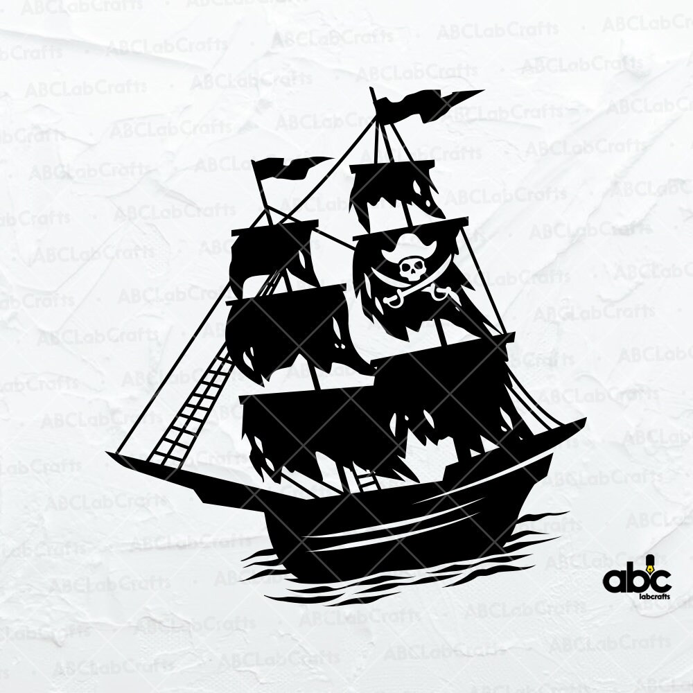 Ghost Pirate Ship Silhouette