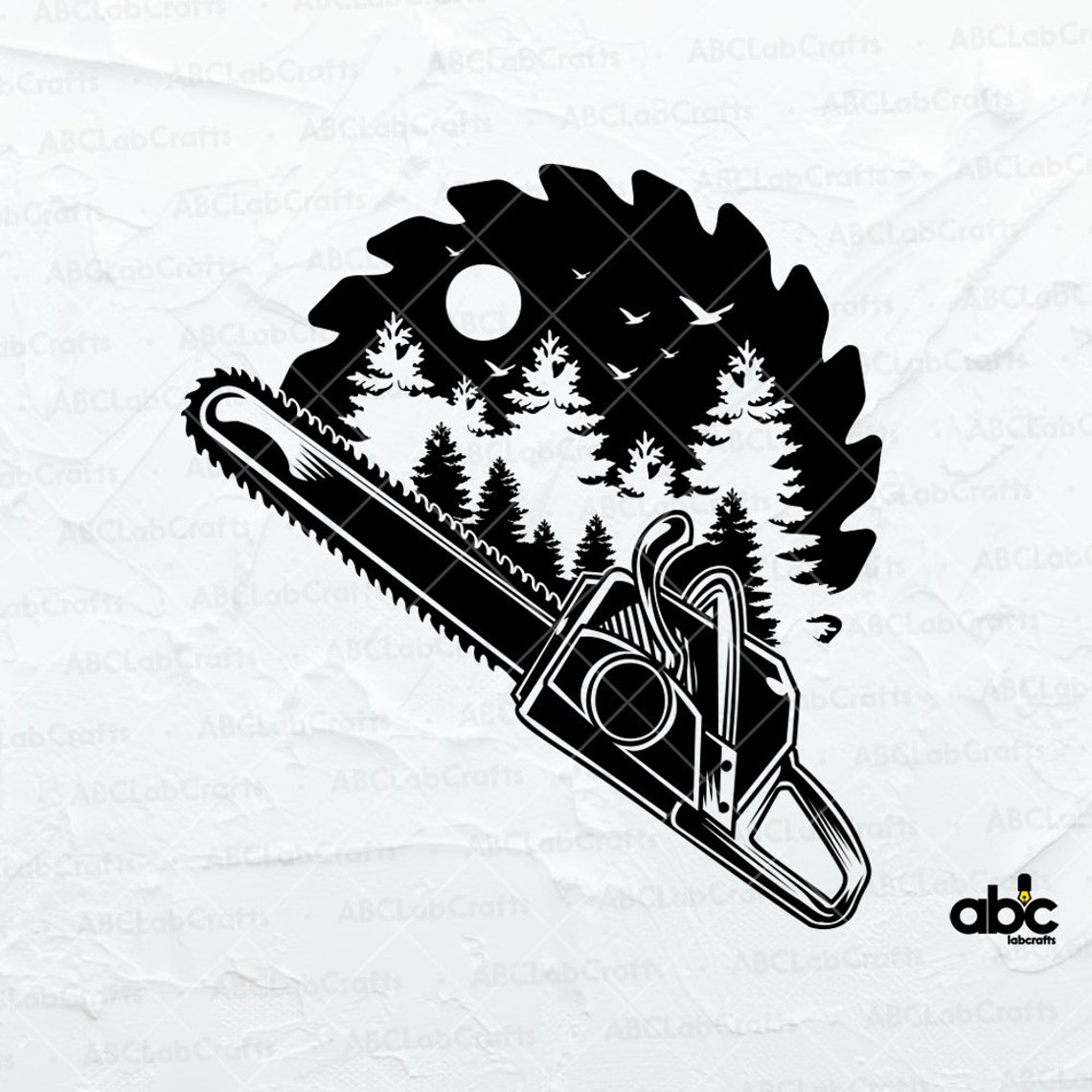 Wood Saw Blade Svg File | Chainsaw Svg | Wood Saw Blade With Trees ...