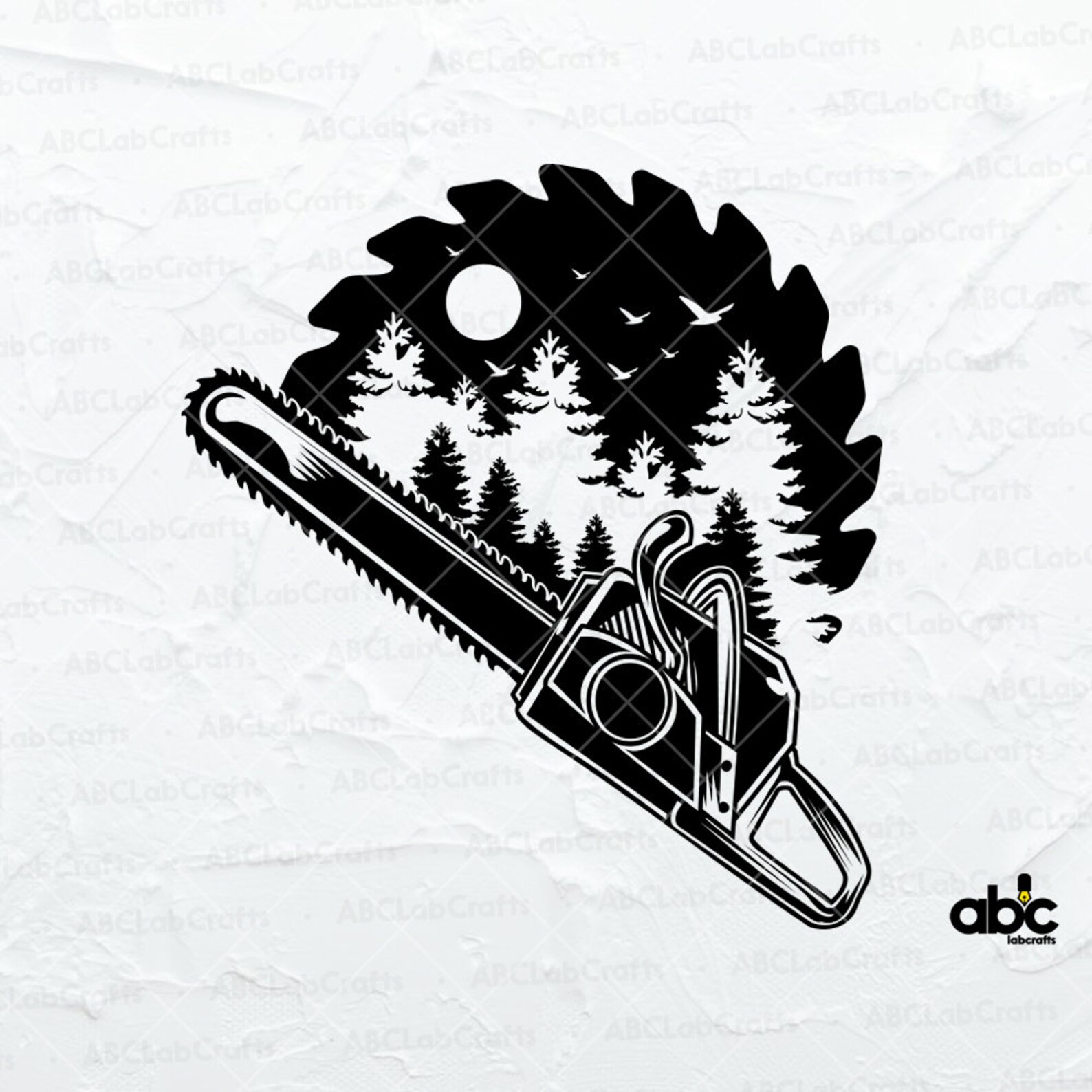 Wood Saw Blade Svg File | Chainsaw Svg | Wood Saw Blade With Trees ...