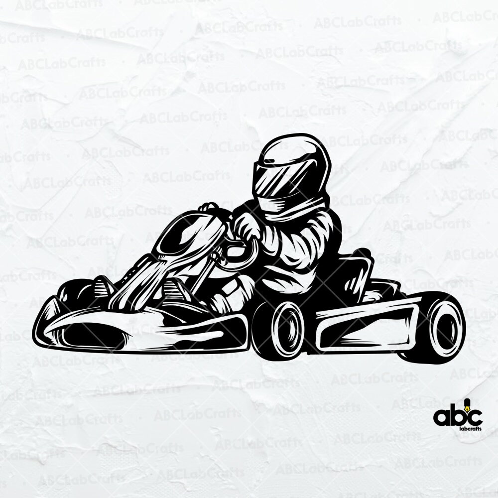 Go Kart Riding Svg File Kart Riding Svg Kart Racing Svg | Etsy Canada