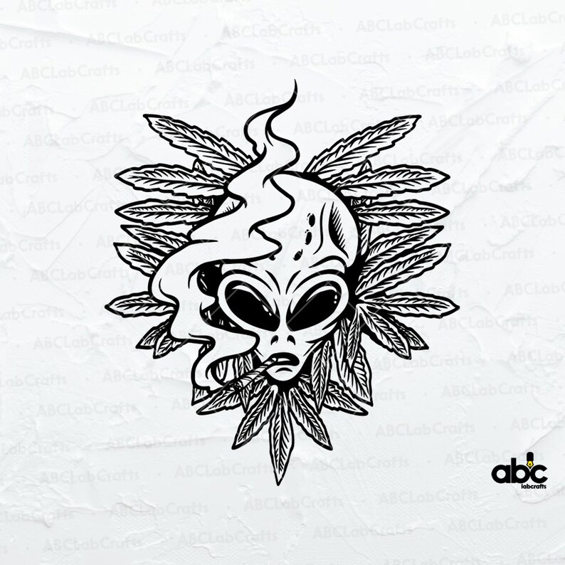 Alien Marijuana Svg File Alien Svg Alien Smoking Weed - Etsy