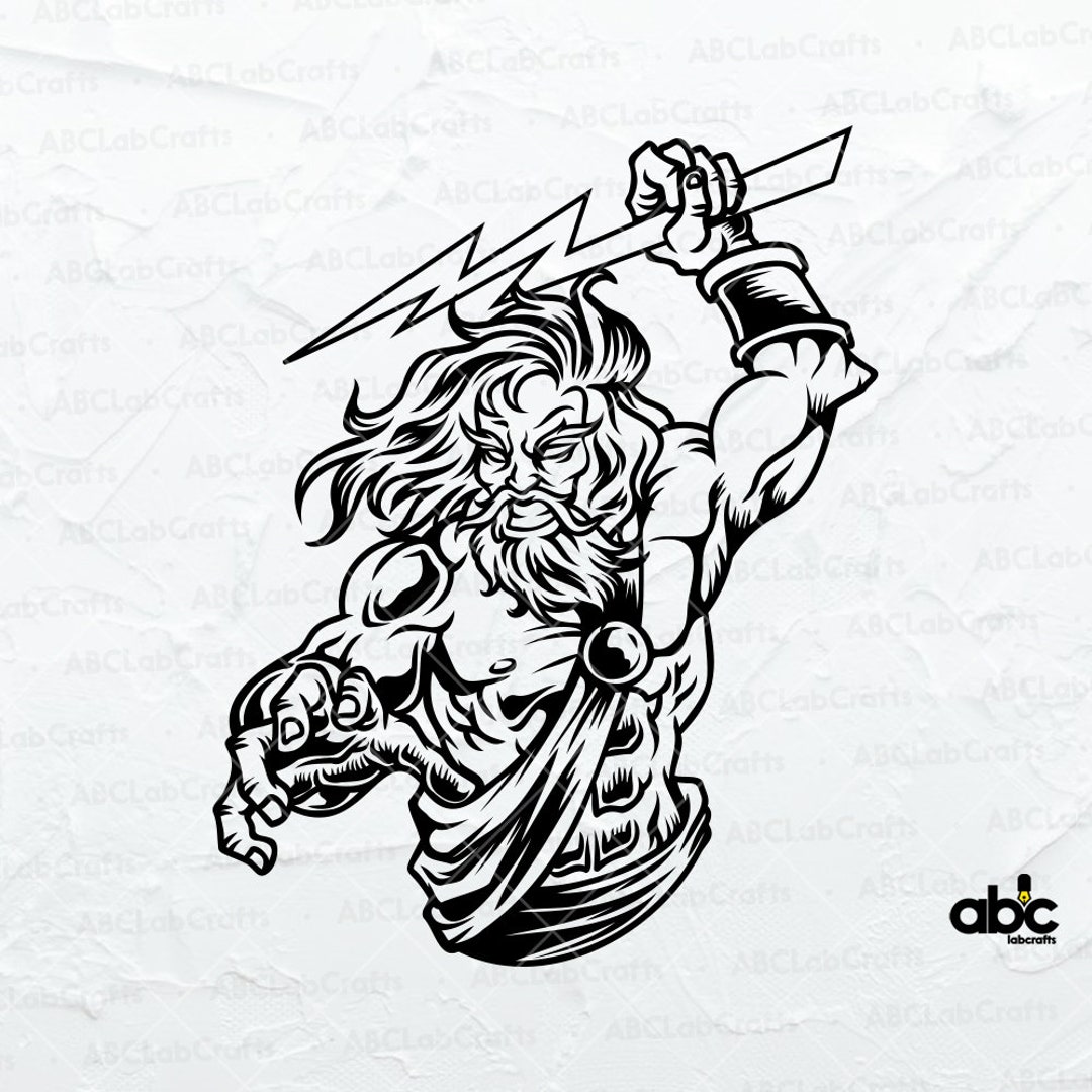 Masculine Man With Thunderbolt Svg File | Greek Methodology | Lighting ...