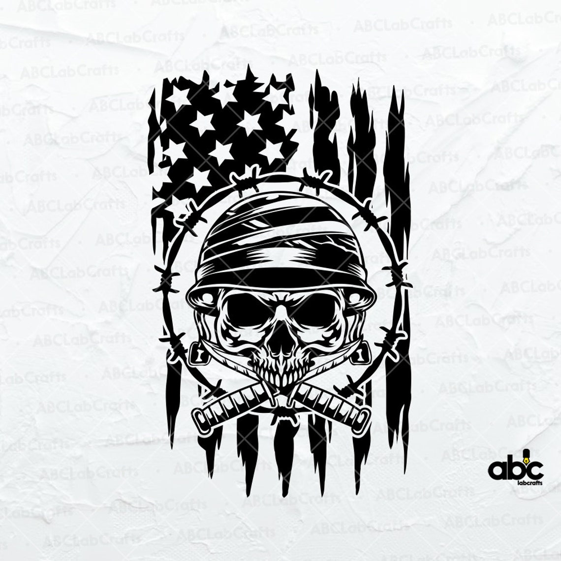 US Military Skull Svg File Skull Soldier Dad Clipart US - Etsy
