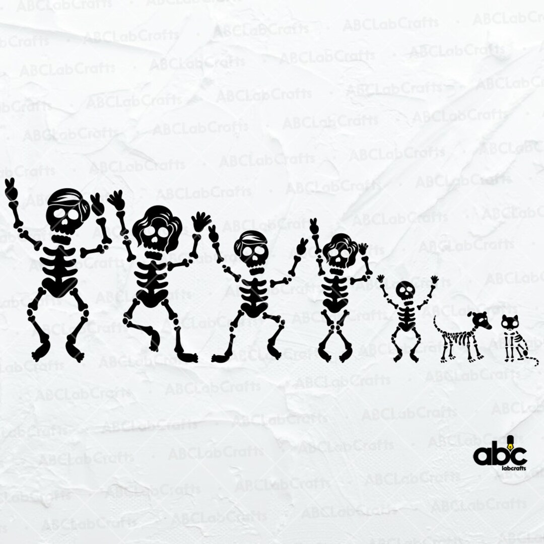 Skeleton Family Svg File | Cute Funny Halloween Svg | Skeleton Svg ...