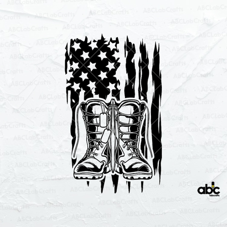 US Combat Boots Svg File Distressed US Flag Svg American - Etsy