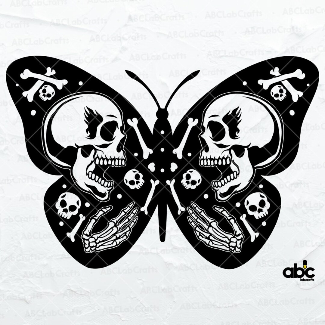 Skull Butterfly Svg File | Skull Svg | Gothic Decal | Rhopalocera Svg ...