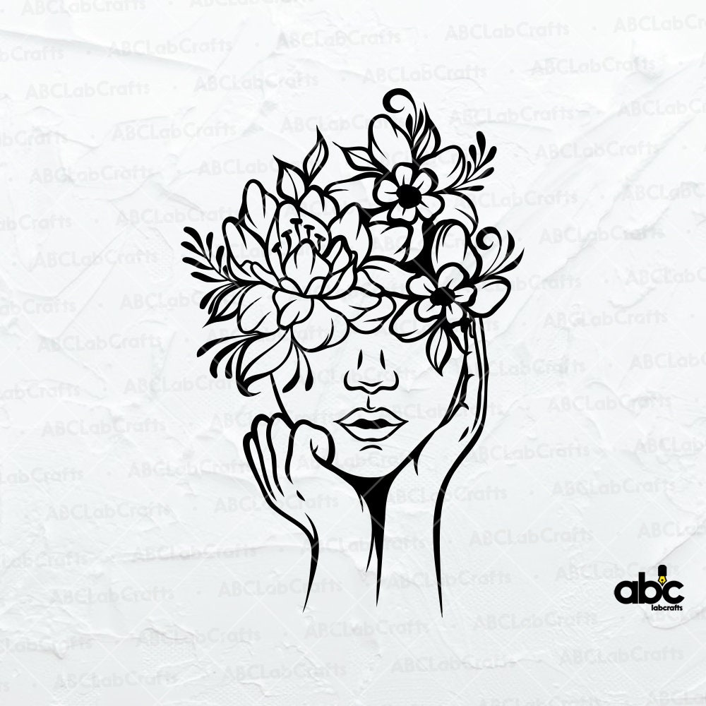 Floral Woman Svg File Floral Svg Flowers Svg Floral - Etsy