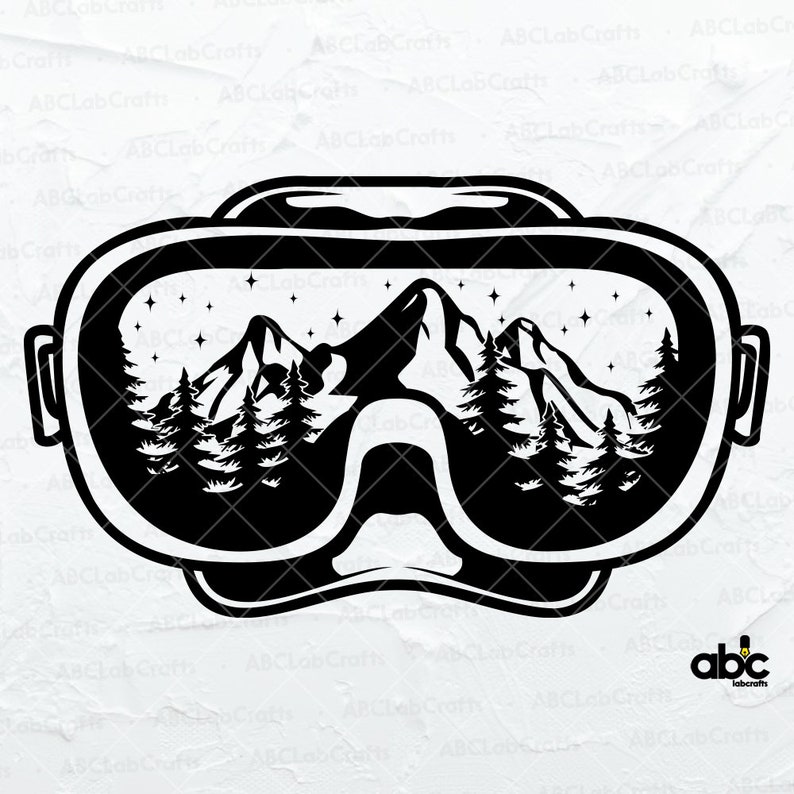 Snow Goggles Mountain Svg File Mountain Svg Ski Goggles - Etsy