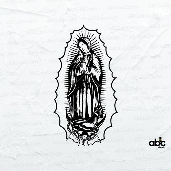 Virgin Mary Svg Mother Mary Illustration Mary Mother of | Etsy