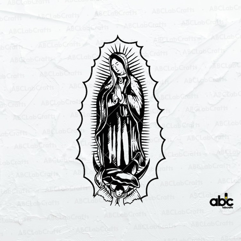 Virgin Mary Svg Mother Mary Illustration Mary Mother of | Etsy