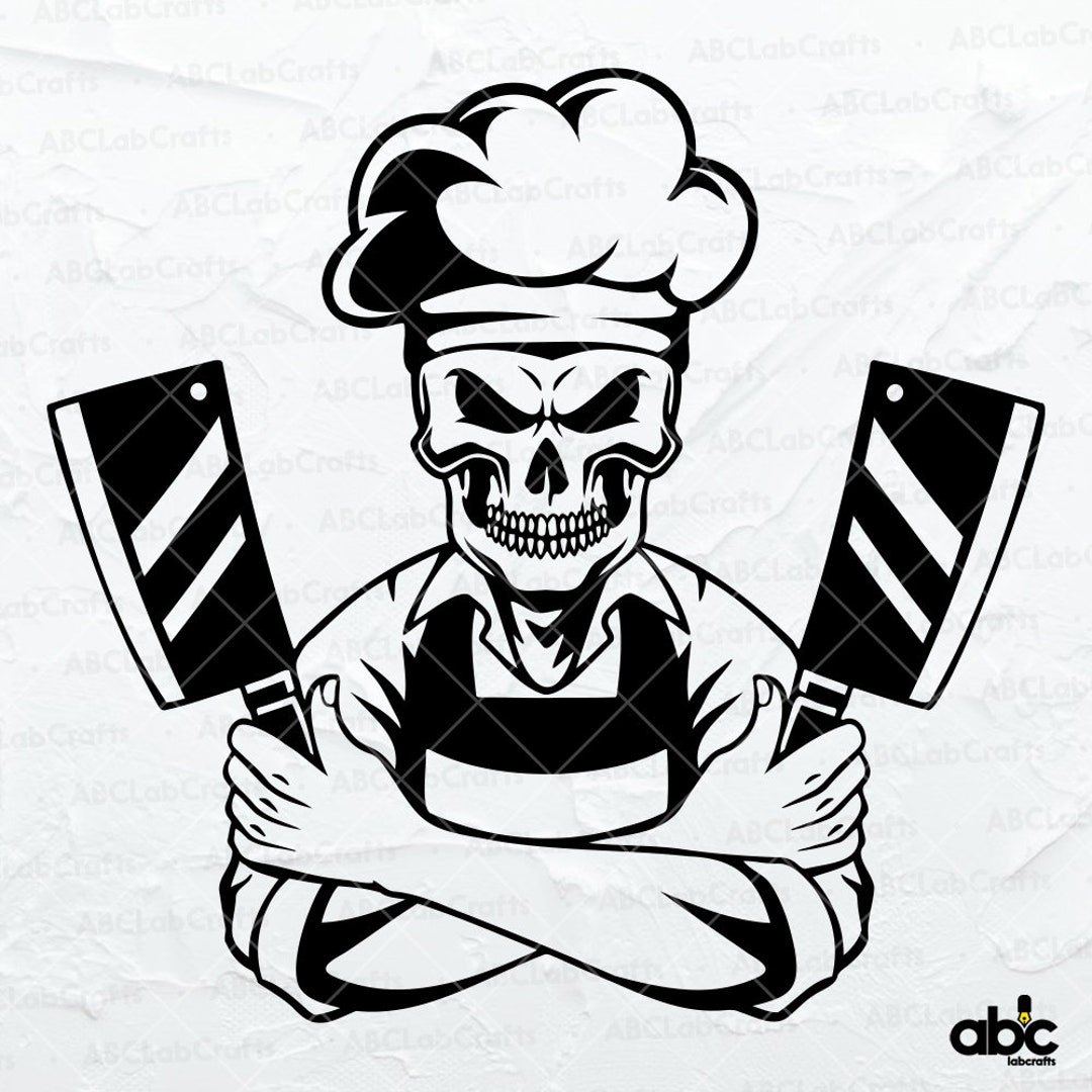 Chef Skull Svg File | Grill Master Svg | Chef Svg| Chef Skull Clipart ...