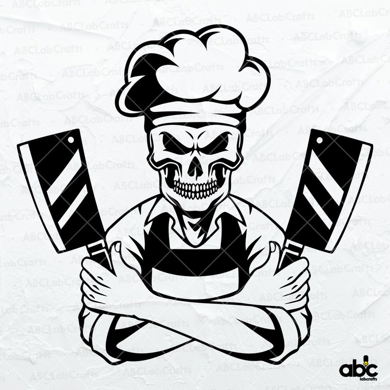 Chef Skull Svg File Grill Master Svg Chef Svg Chef Skull Clipart Chef ...