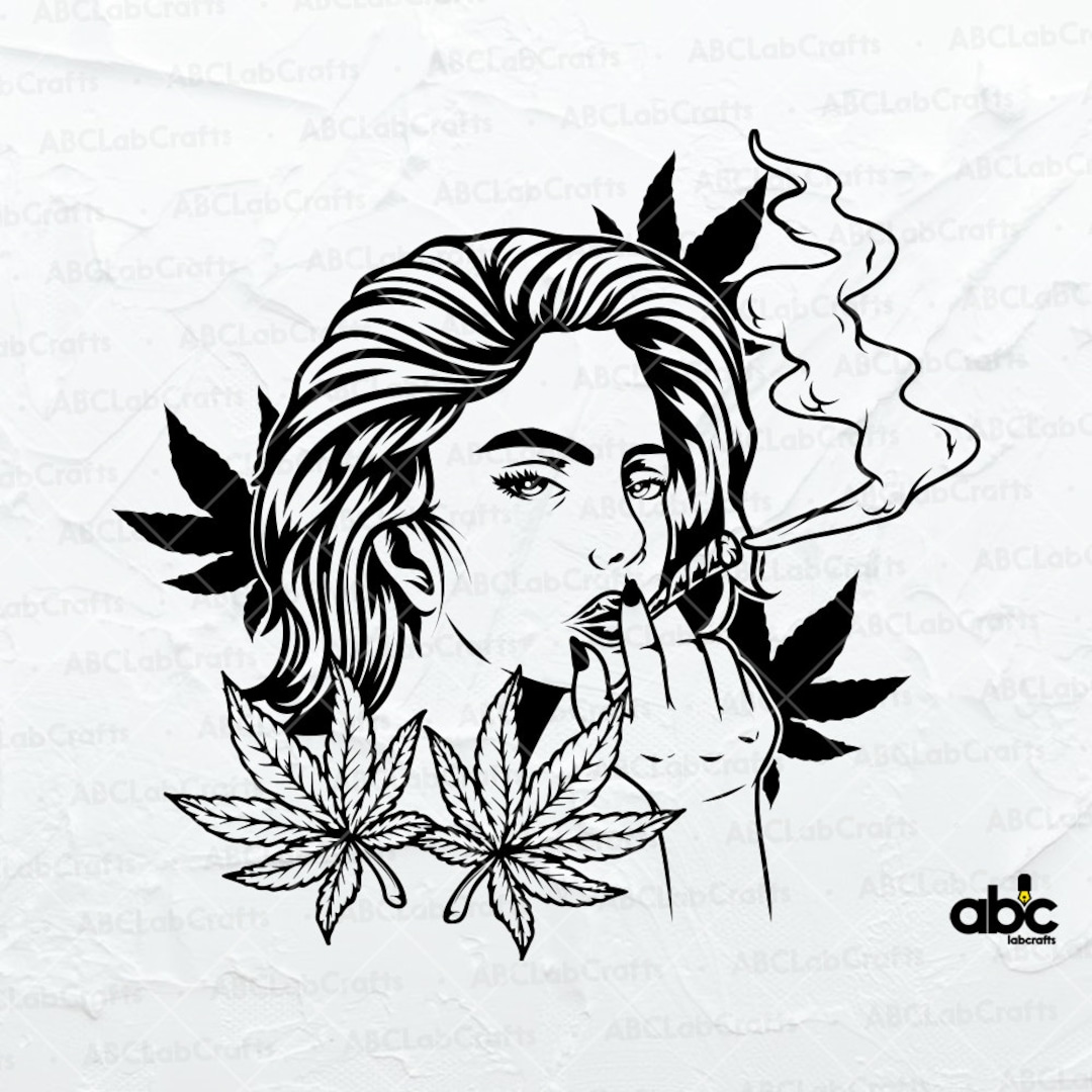Girl Smoking Weed Svg File Rasta Lady Clipart Dope Diva Cut File High 420 Dxf Png DXF Jpg Eps ...