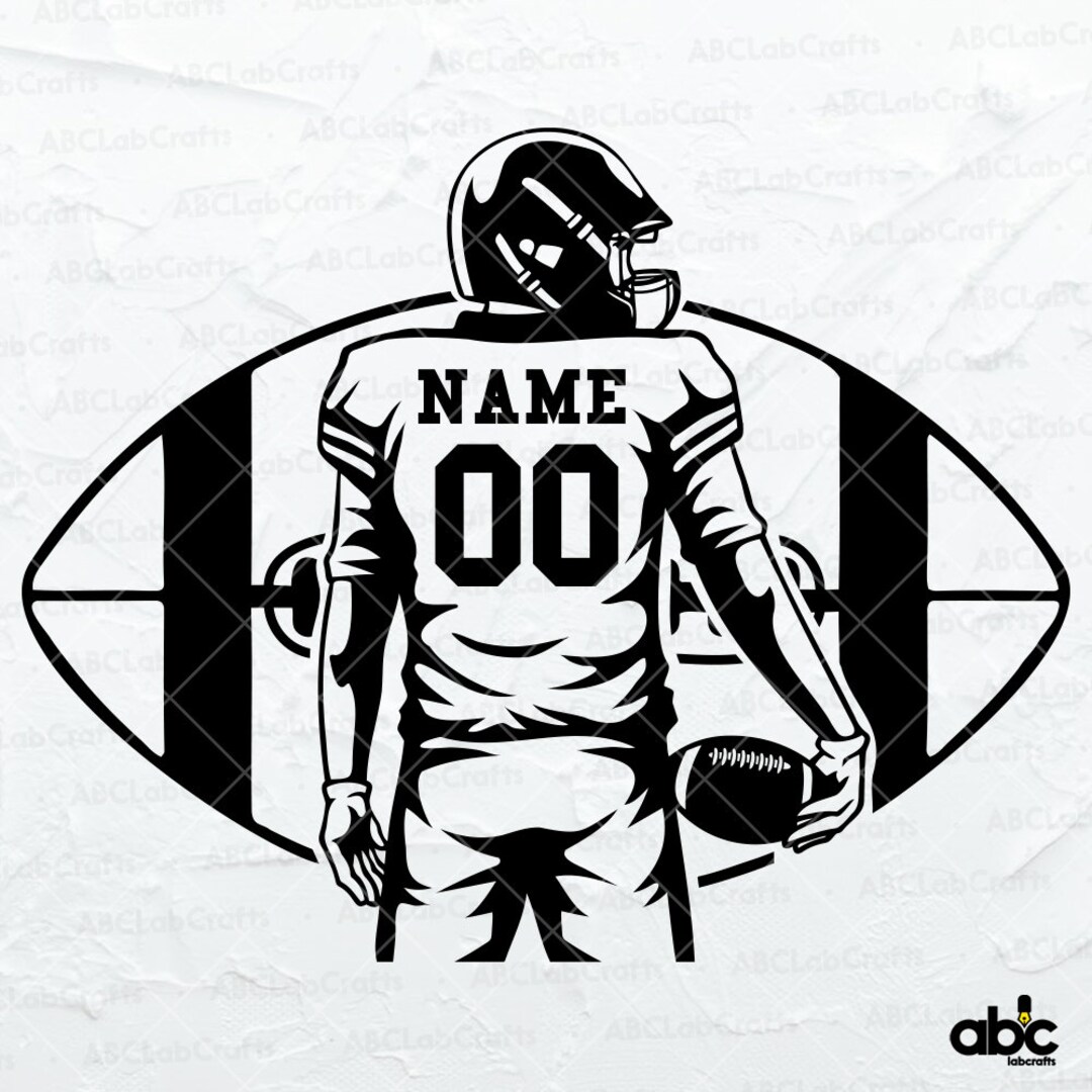 Customized Football Player Svg File | American Football Svg | Football ...