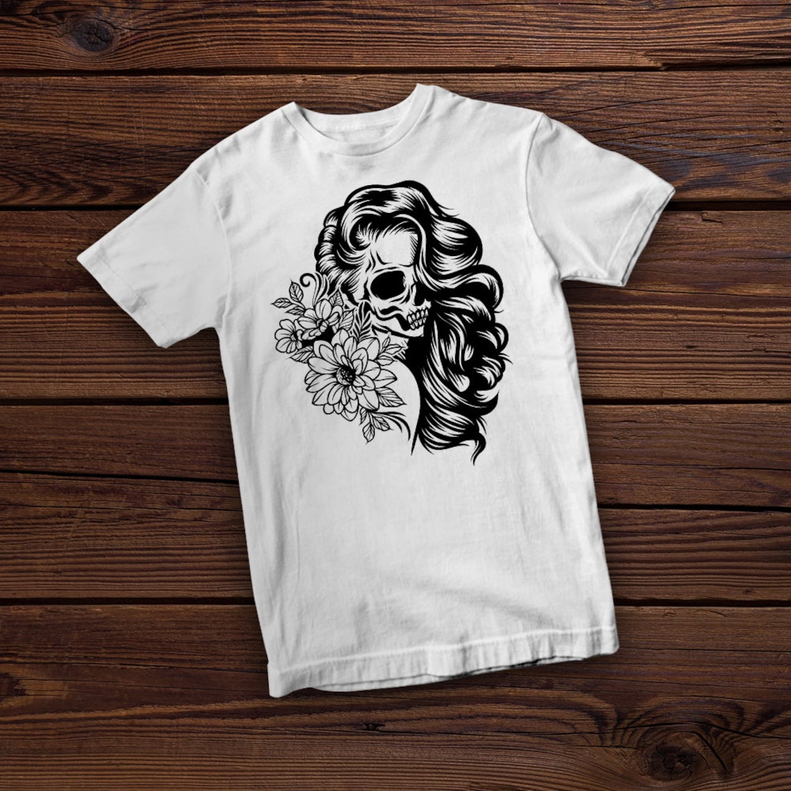 Floral Woman Skull Svg File | Floral Woman Svg | Skull Svg | Skeleton ...