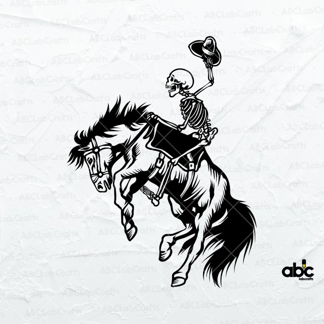 Skeleton Rodeo Svg File | Ranch Western Country Farm | Bull Riding Svg ...