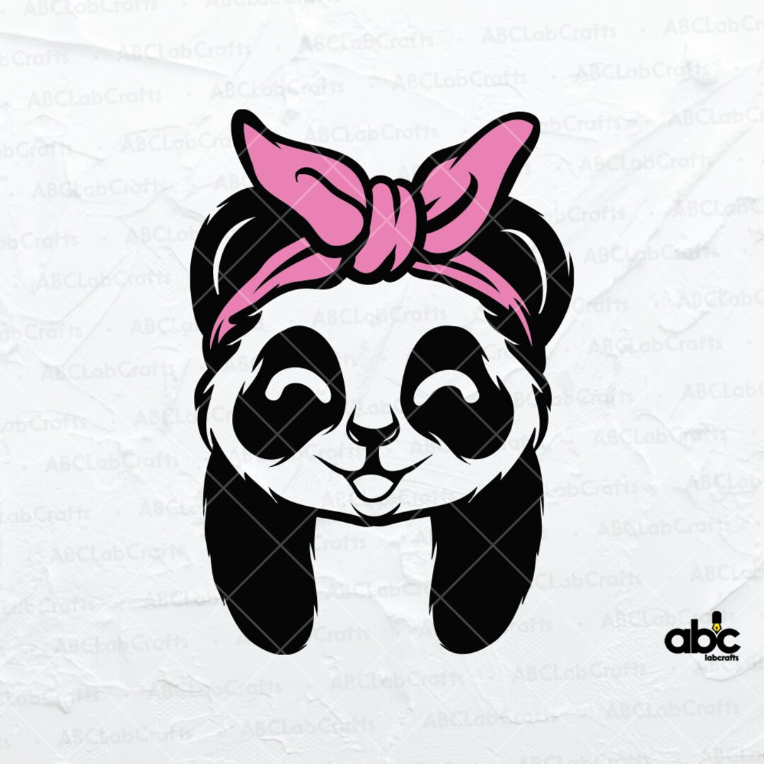 Cute Panda With Bandana Svg File | Baby Panda Png | Animal Svg | Panda ...