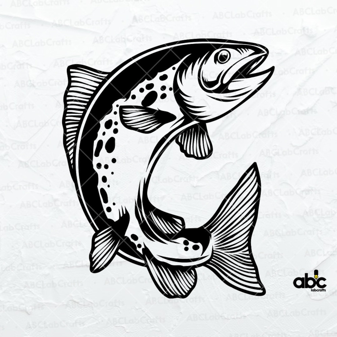 Trout Fish Svg File | Trout Fish Png | Fishing Svg | Lake Fishing Svg ...