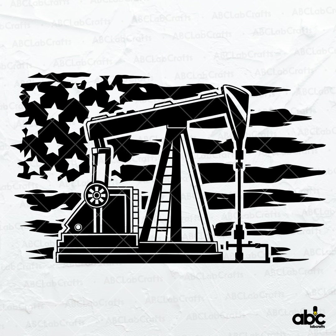 US Oil Rig Svg File | Oil Derrick Svg | US Oil Field Svg | Oil Pump Svg ...