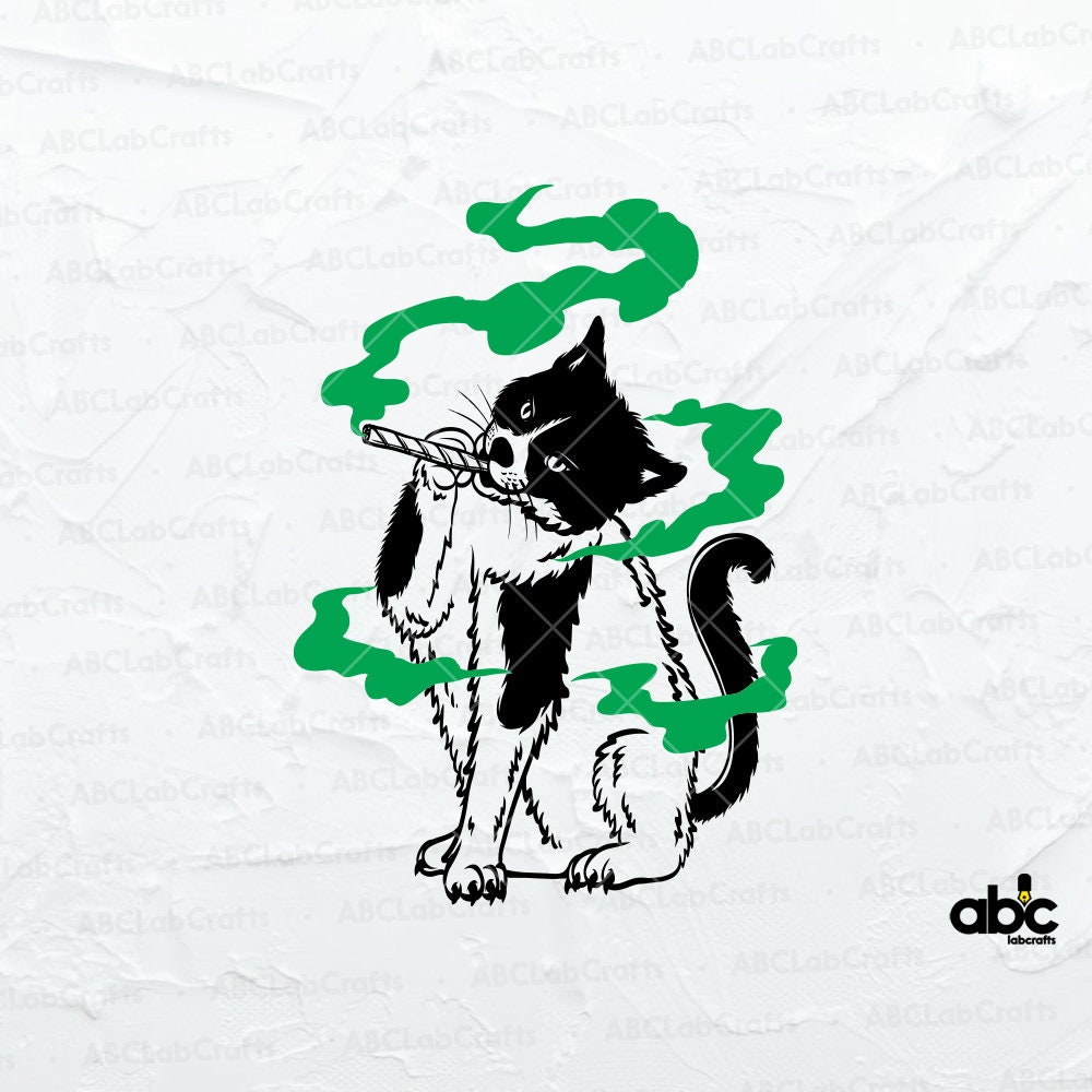 Cat Smoking Weed Svg File Rasta Animal Svg Cat svg Weed | Etsy
