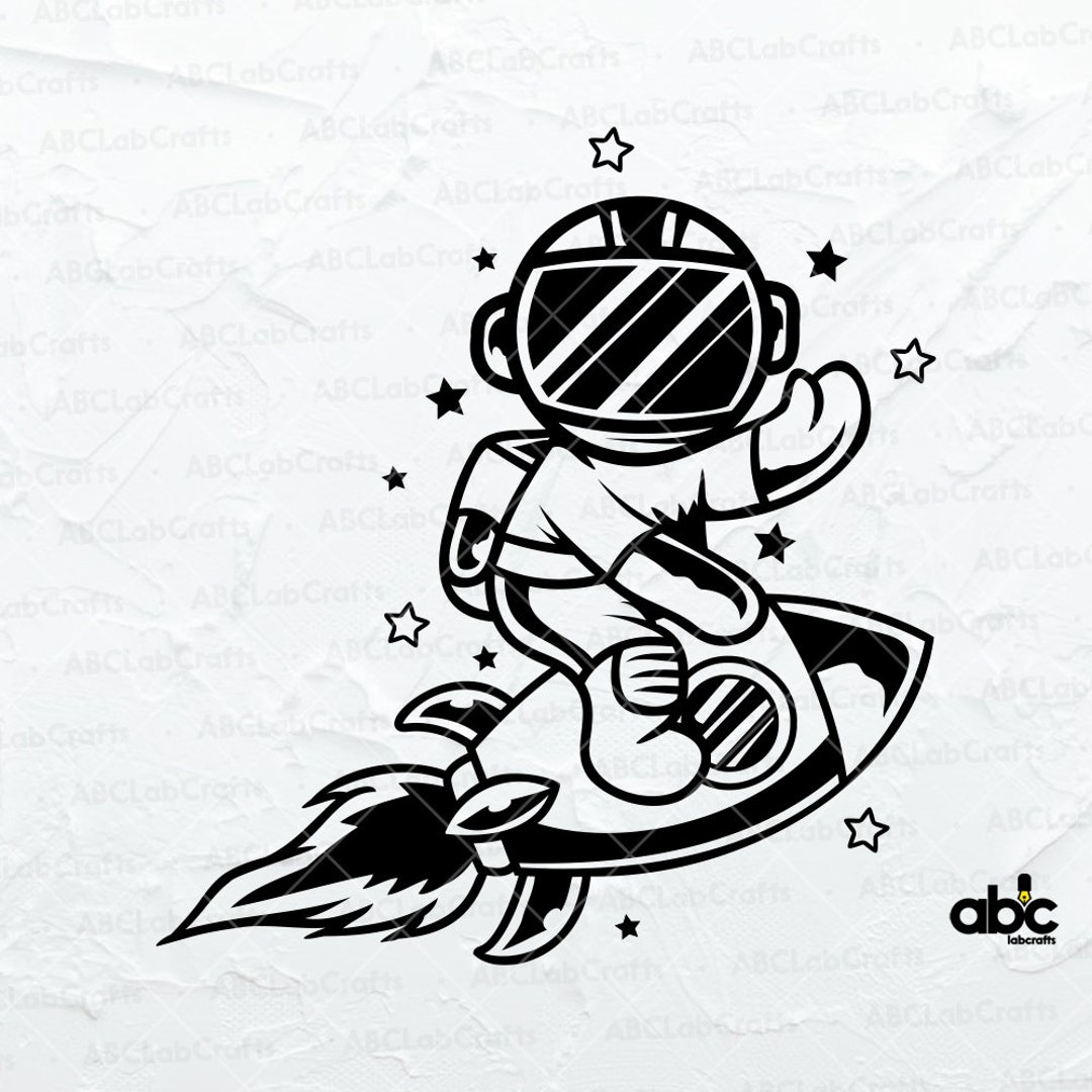 Astronaut Svg File | Space Galaxy Svg | Cute Astronaut Riding A Rocket ...