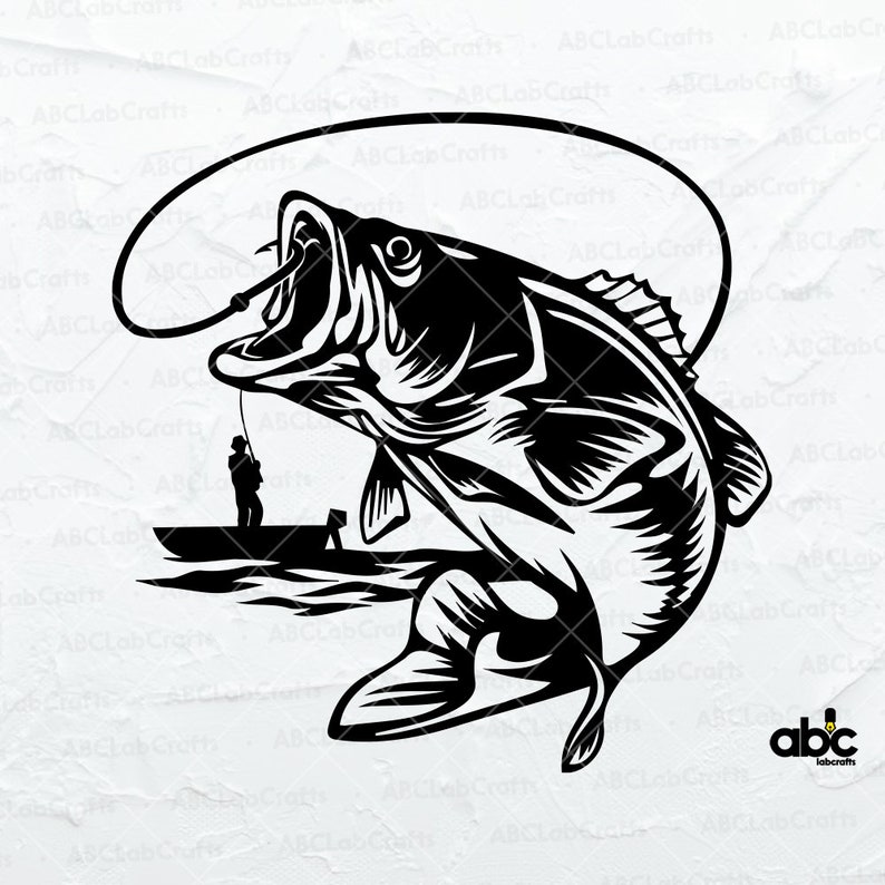 Bass Svg File | Large Mouth Bass Svg | Bass Fishing Shirt | Bass ...