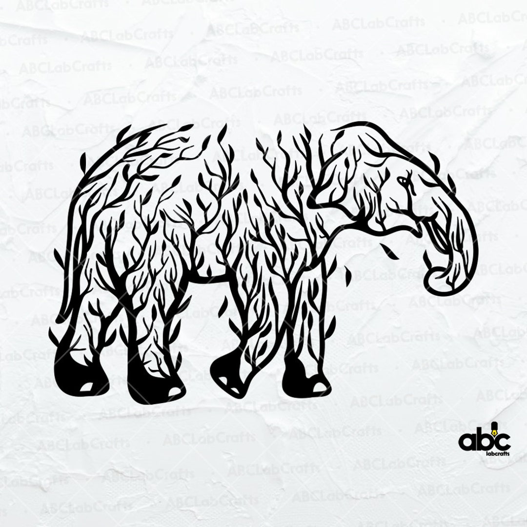 Tree Elephant Svg File | Wildlife Svg | Elephant Svg | Safari Svg ...