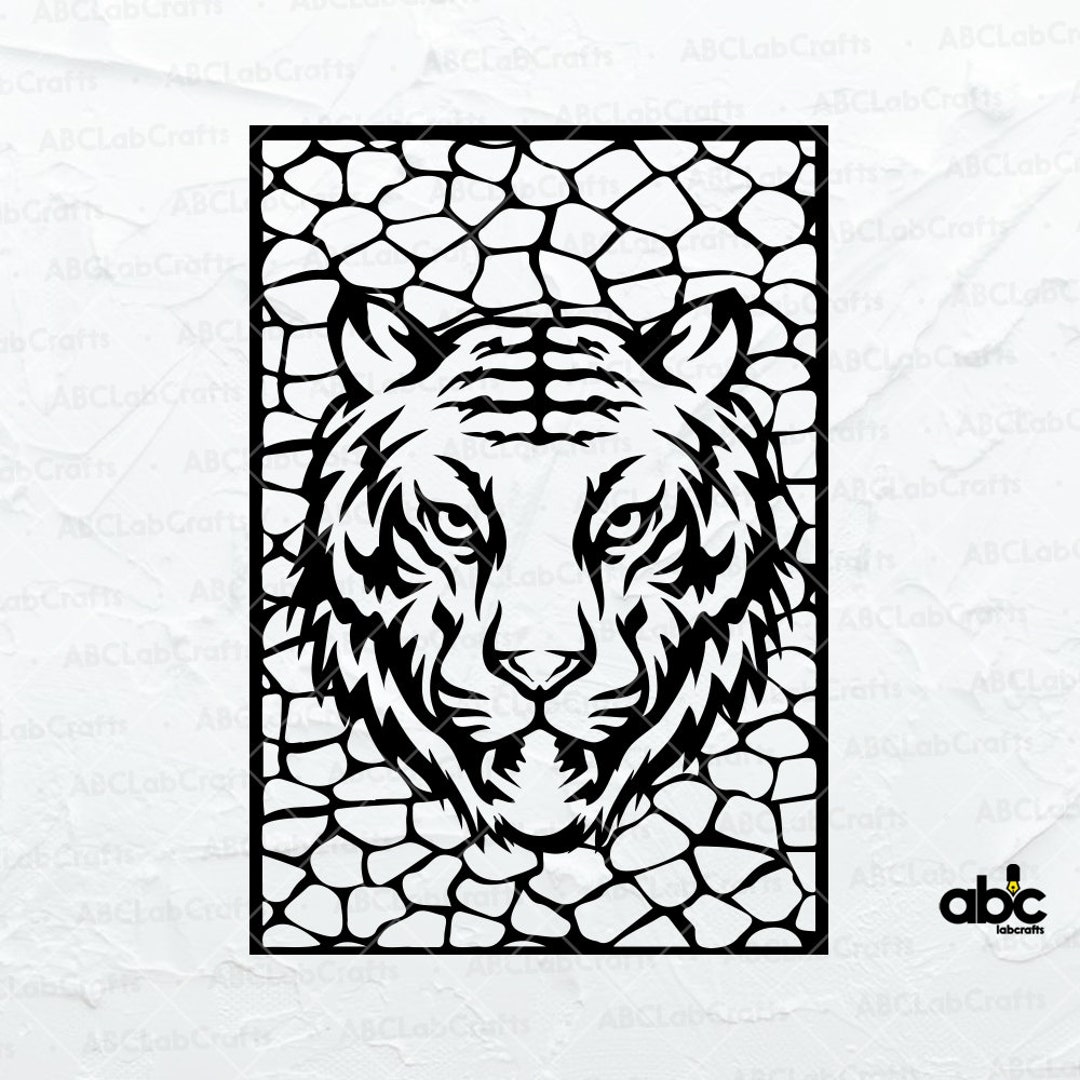 Tiger Wall Art Svg File | Animal Wall Art | Tiger Panel Svg | Glowforge ...