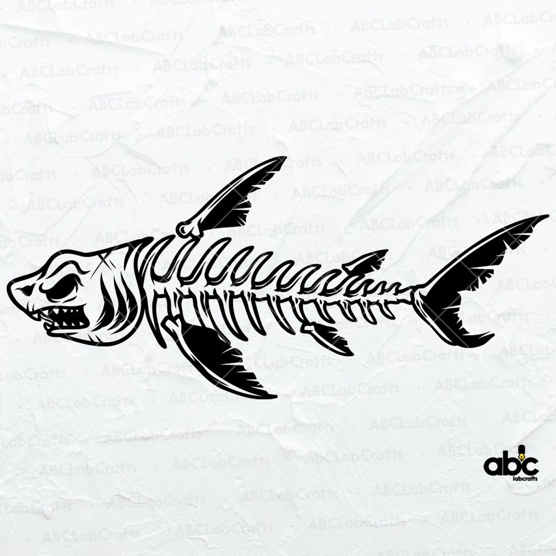 Shark Bones Svg File | Triggerfish Svg | Fish Skeleton Svg | Marine ...
